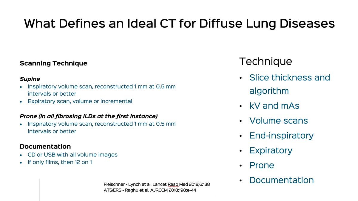 Snippet 22: What Defines an Ideal CT for Diffuse Lung Diseases